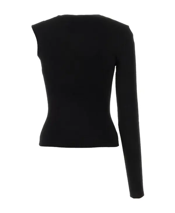 Alaïa Single-sleeved Ruched Top - Black