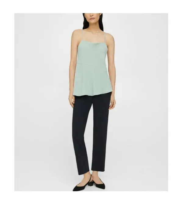 Theory Asymmetrical Hem Sleeveless Top - Green
