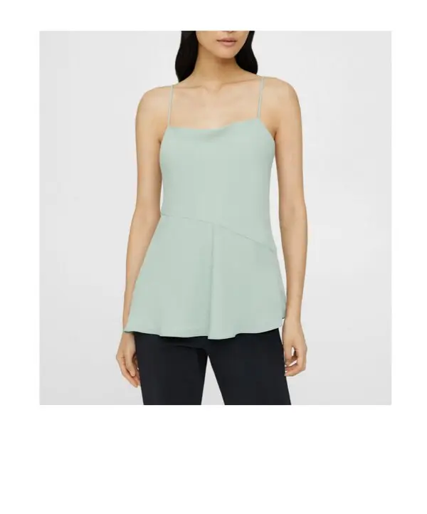 Theory Asymmetrical Hem Sleeveless Top - Green