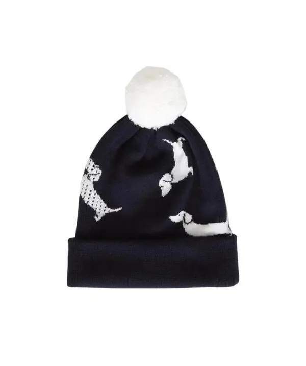 Thom Browne Hector Beanie With Pompom Detail - Black
