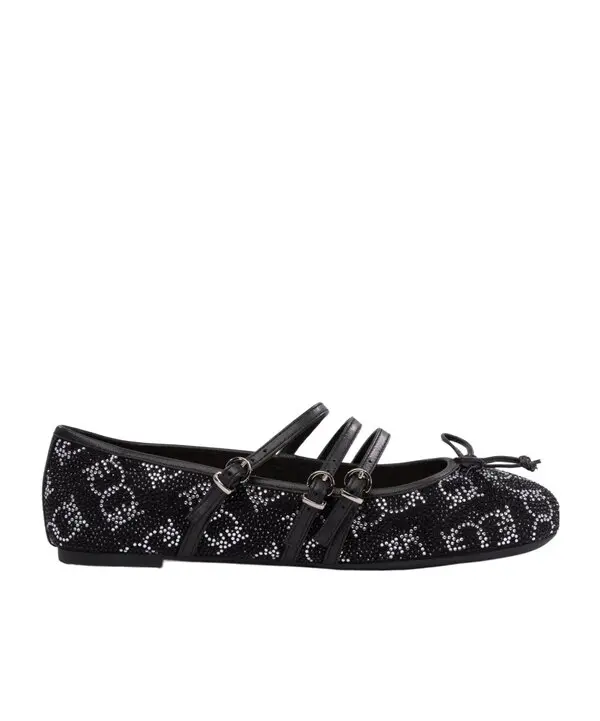 Pinko Embellished Bow Ballet Flats - Black
