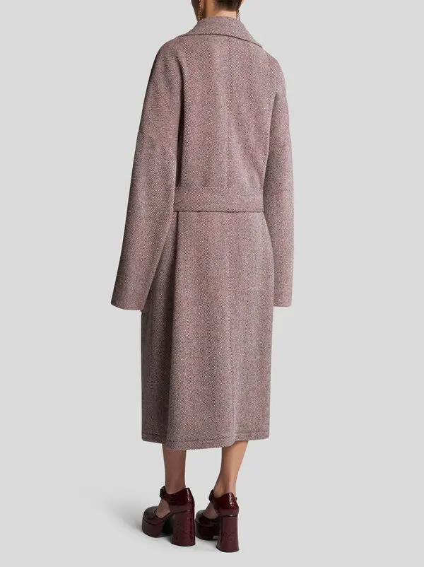 Etro Belted Drop Shoulder Coat - Brown