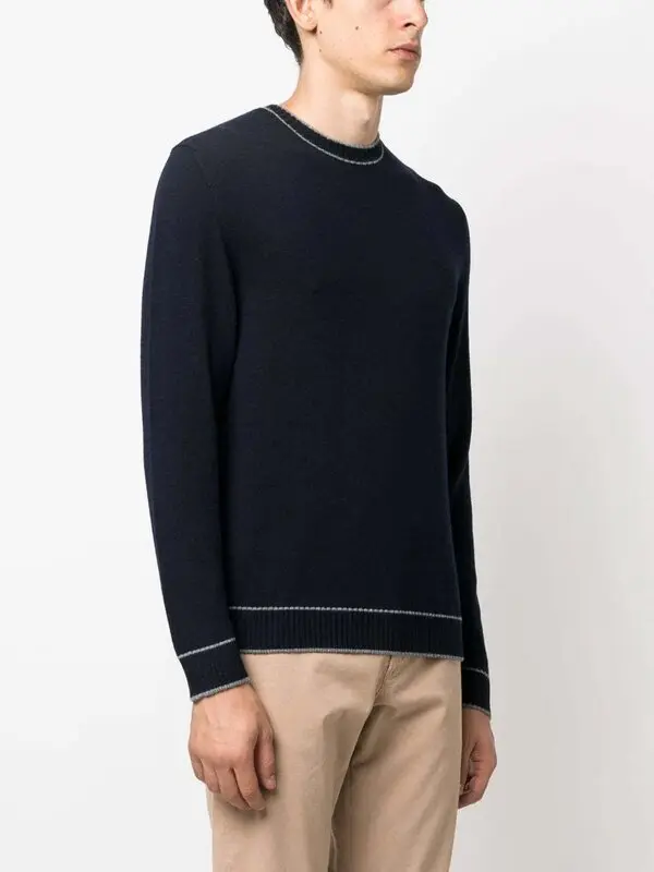 Eleventy Long Sleeve Sweater With Rib Trim
