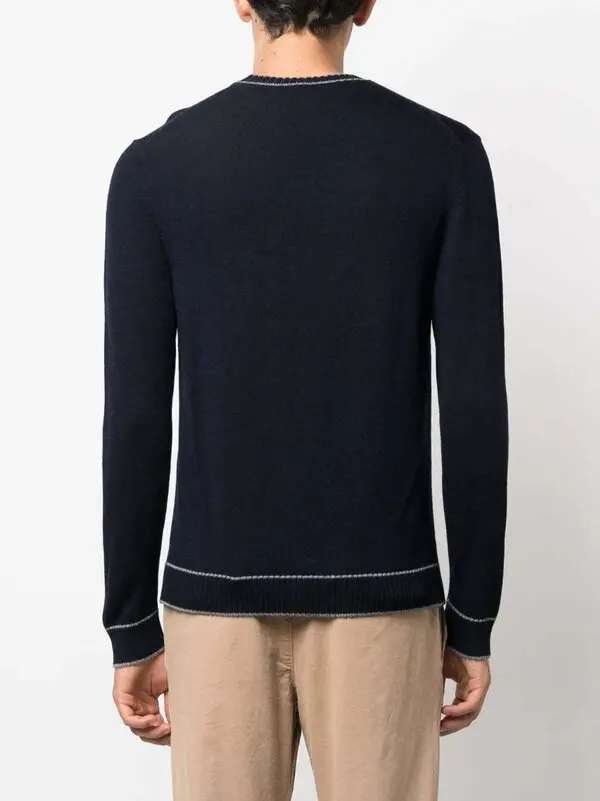 Eleventy Long Sleeve Sweater With Rib Trim