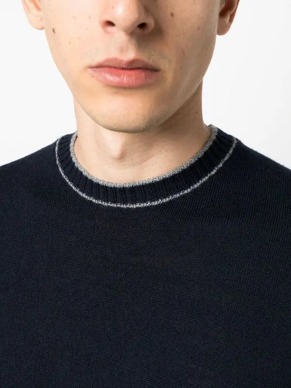 Eleventy Long Sleeve Sweater With Rib Trim