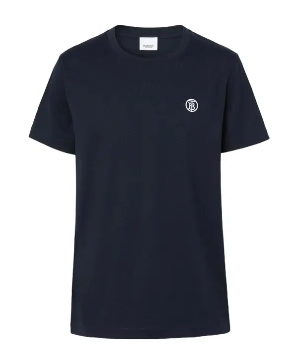 Burberry Logo Embroidered Crewneck T-shirt - Black
