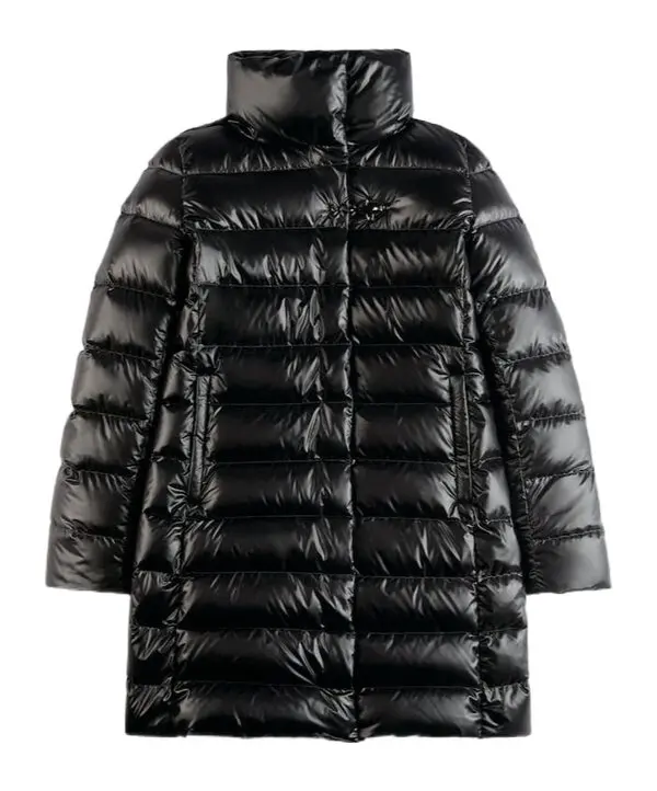 FAY Padded Down Coat With High Neck - Black