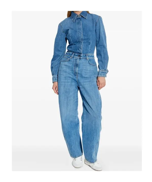Givenchy Long-sleeved Denim Jumpsuit - Medium Blue