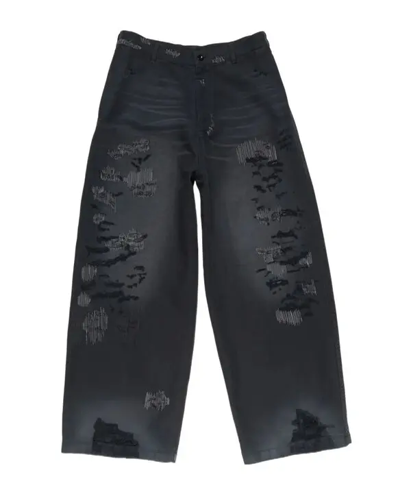 Acne Studios Mended Distressed Wide Leg Trousers