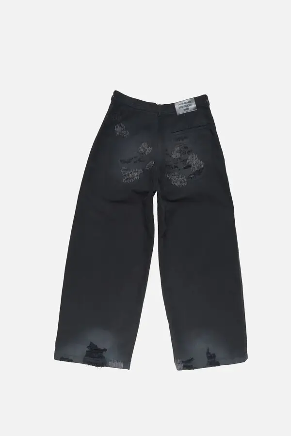 Acne Studios Mended Distressed Wide Leg Trousers