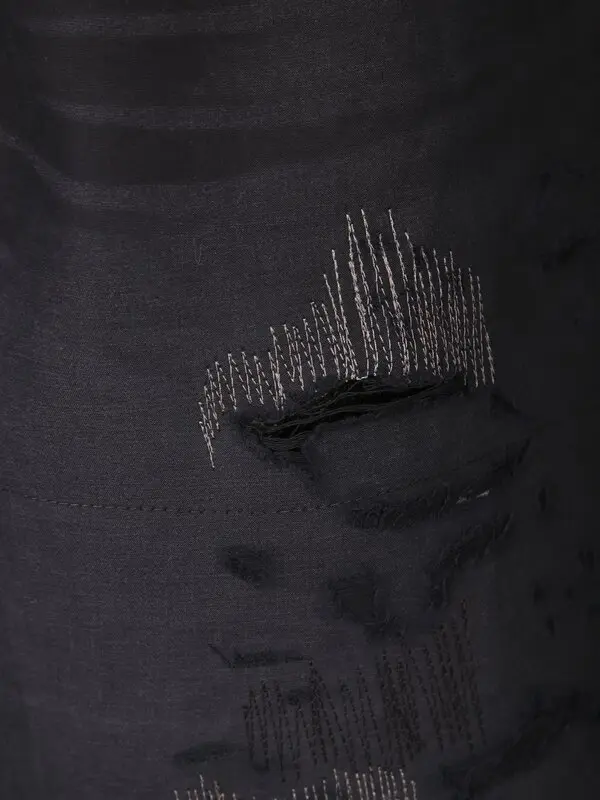 Acne Studios Mended Distressed Wide Leg Trousers