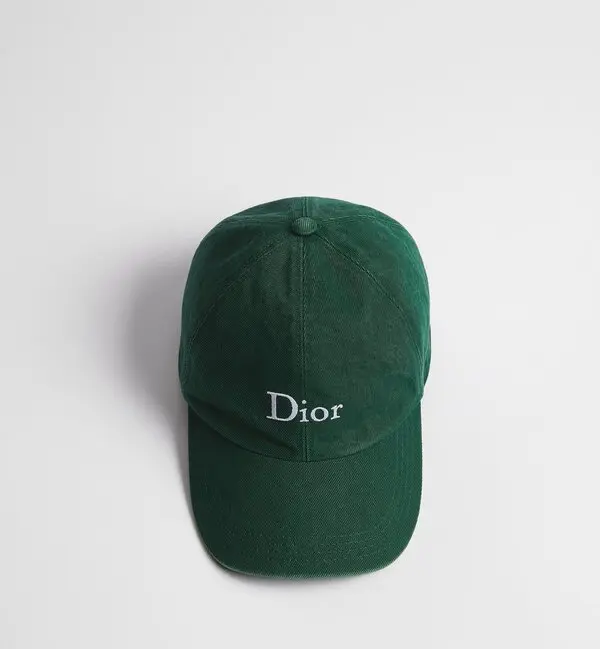 Dior Logo Embroidered Baseball Cap - Green