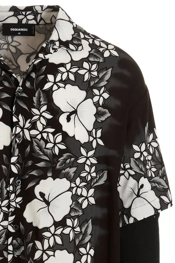 Dsquared2 Floral-print Long-sleeved Shirt