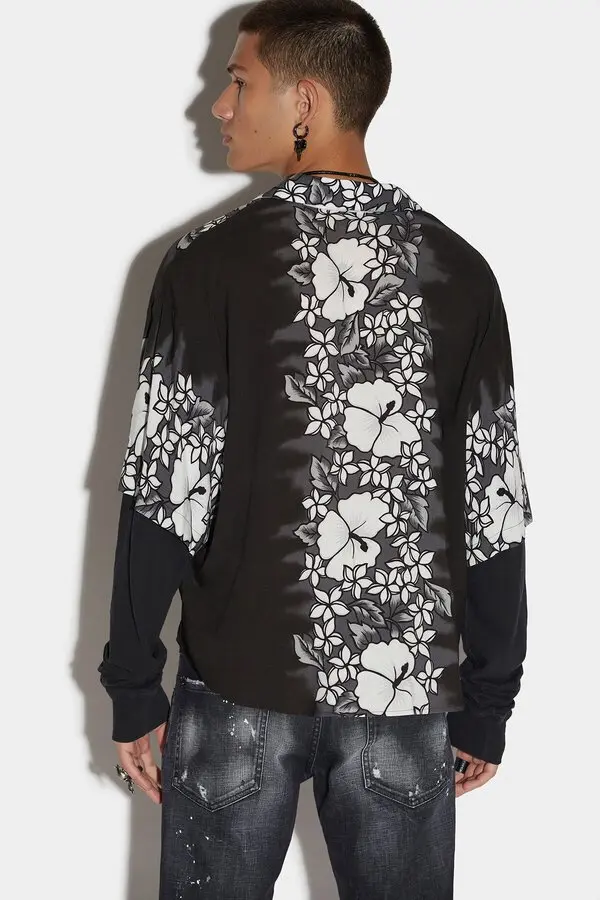 Dsquared2 Floral-print Long-sleeved Shirt