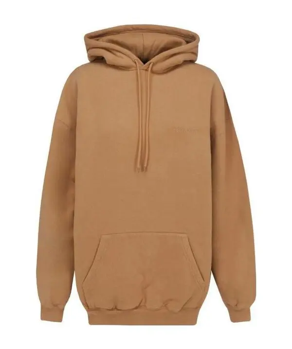Balenciaga Logo Embroidered Hoodie - Nude
