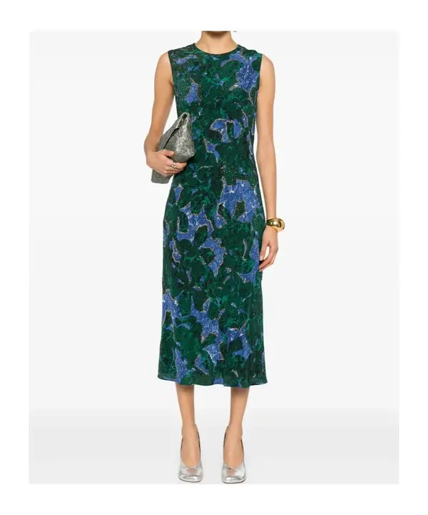 Dries Van Noten Sequin Embellished Printed Dress