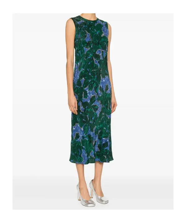 Dries Van Noten Sequin Embellished Printed Dress