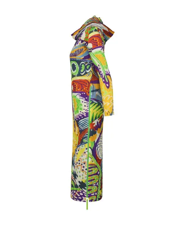 PLEATS PLEASE BY ISSEY MIYAKE Graphic Printed Pleated Midi Dress