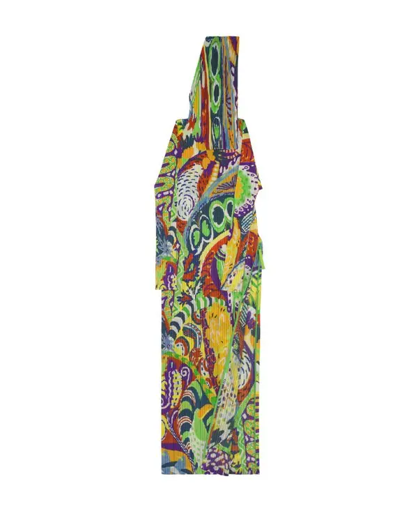 PLEATS PLEASE BY ISSEY MIYAKE Graphic Printed Pleated Midi Dress
