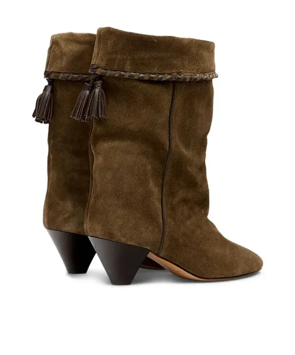 Isabel Marant Étoile Leather Ankle Boots With Cuff Detail - Brown