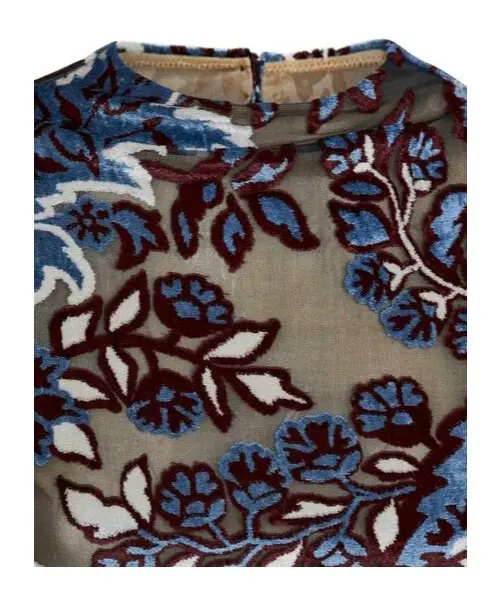 Etro Velvet Paisley Printed Cropped Top