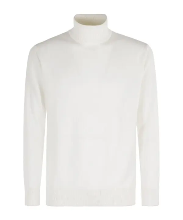 Eleventy Long-sleeved Sweater With High Neck - White
