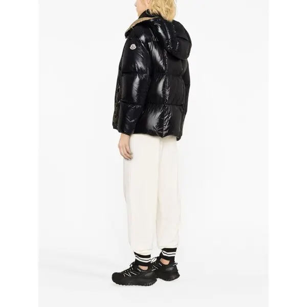 Moncler Quilted Down Jacket With High Collar And Removable Hood
