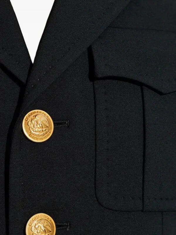 Dsquared2 Button-up Blazer With Geometric Pockets