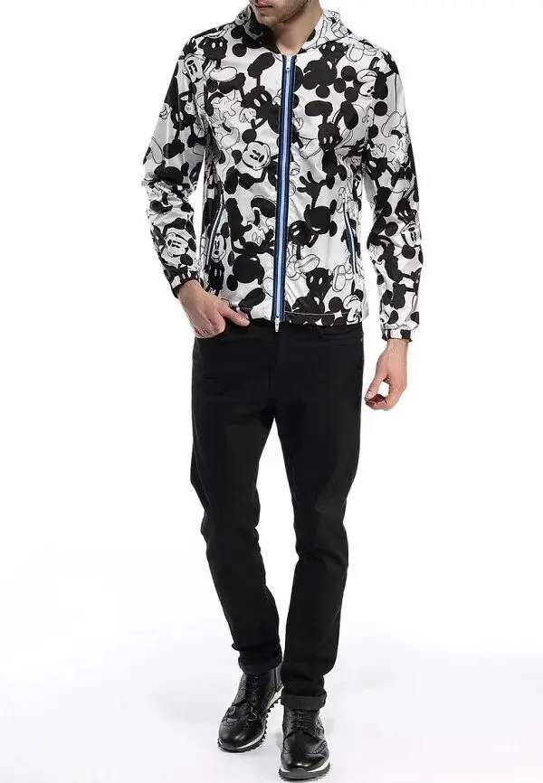 Iceberg Long Sleeve Zip-up Hooded Jacket With Graphic Print