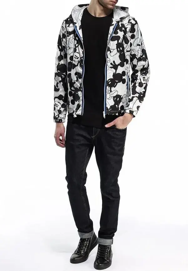 Iceberg Long Sleeve Zip-up Hooded Jacket With Graphic Print