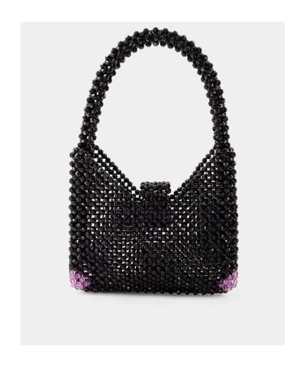 Germanier Beaded Hobo Shoulder Bag - Black