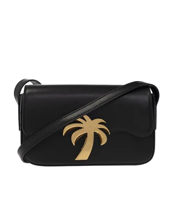 Palm Angels Palm Beach Foldover Top Crossbody Bag - Black