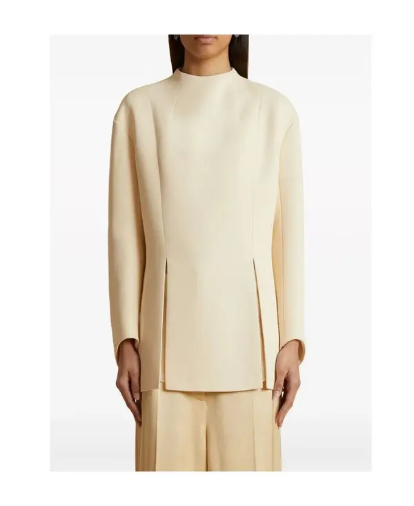 Khaite The Mahni Slit-detailed Crewneck Blouse - White