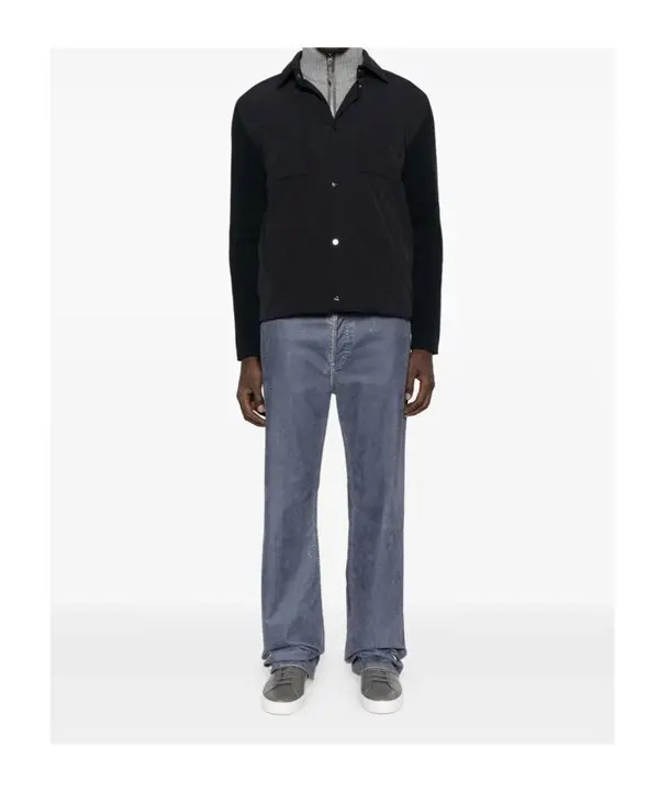 Herno Knitted-sleeve Buttoned Jacket
