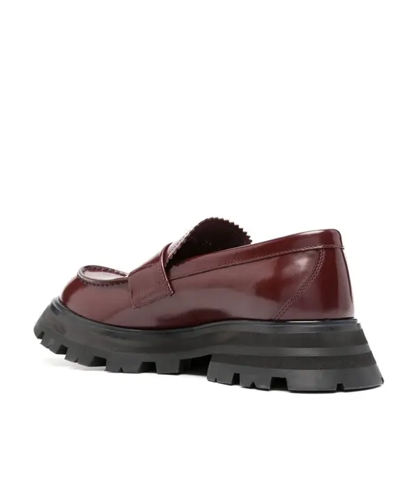 Alexander McQueen Lug Sole Leather Loafers