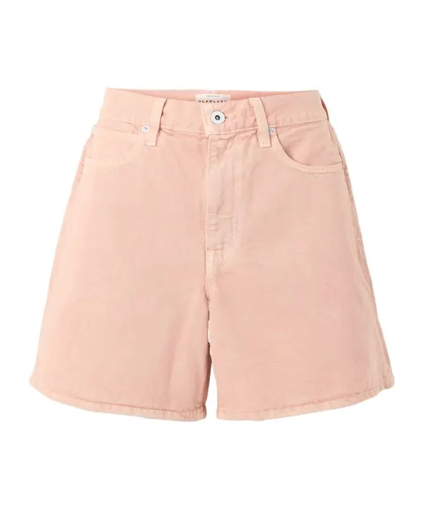 SLVRLAKE Walker High-waisted Denim Shorts - Pink