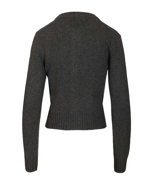 AMI Paris Heart Embroidered Cashmere Cardigan - No