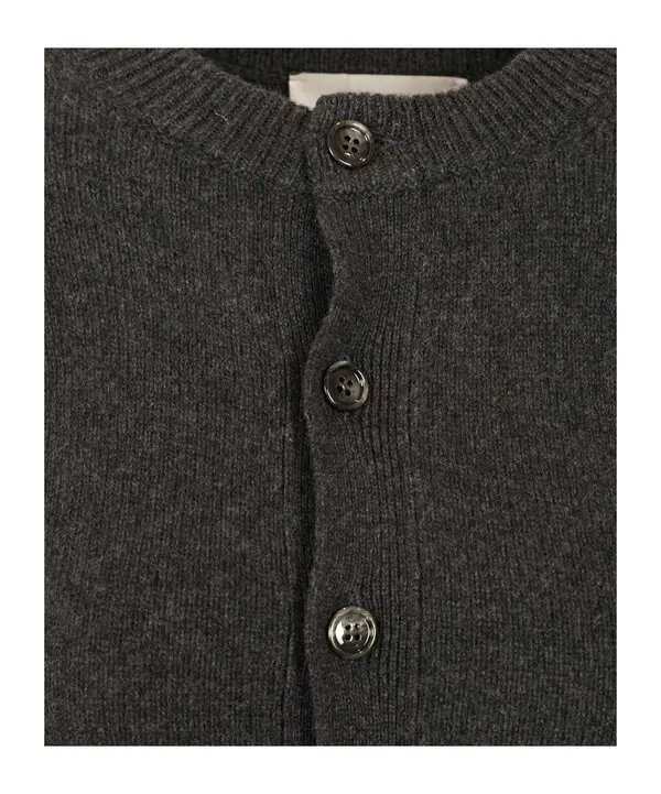 AMI Paris Heart Embroidered Cashmere Cardigan - No