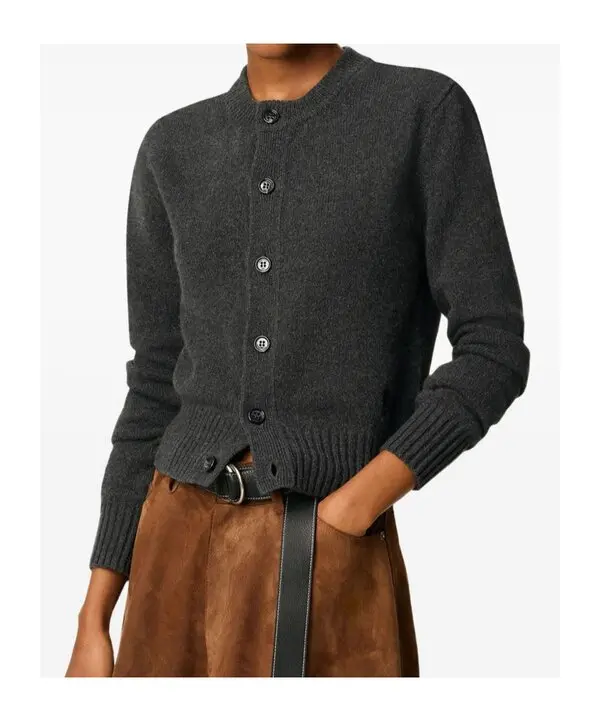 AMI Paris Heart Embroidered Cashmere Cardigan - No