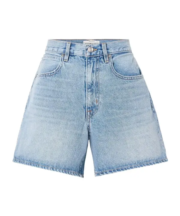SLVRLAKE Walker Distressed Denim Shorts - Blue