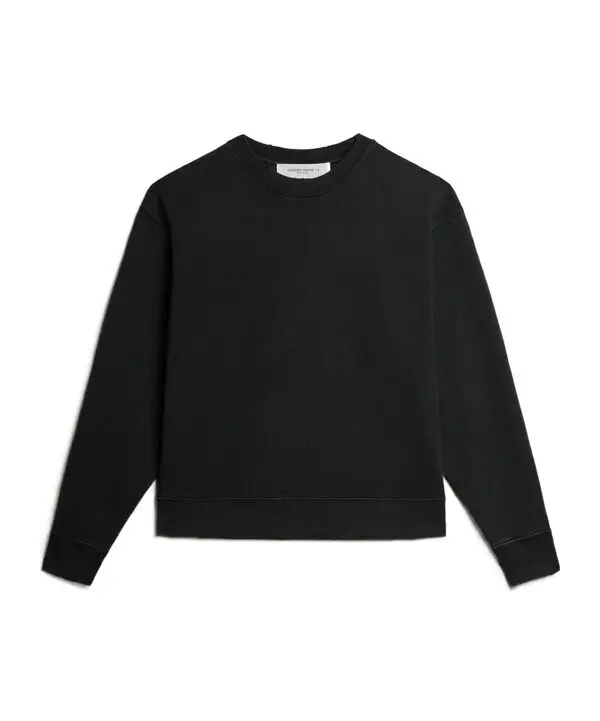 GOLDEN GOOSE Logo Crewneck Sweatshirt - Water-washed Black