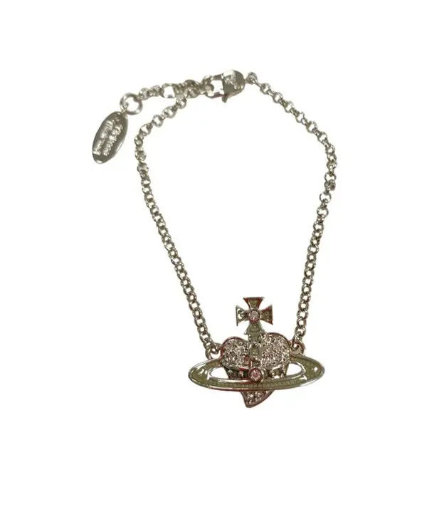 VIVIENNE WESTWOOD Logo Heart Charm Bracelet - Green
