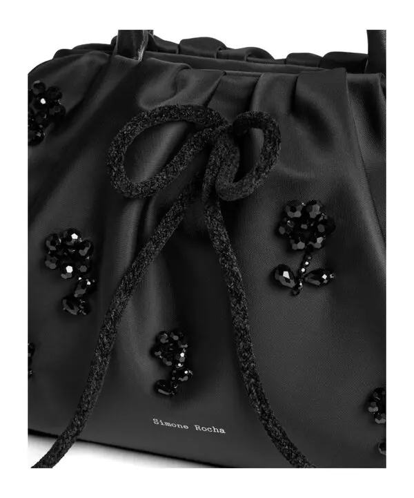 Simone Rocha Pleated Handbag With Crystal Embellishments