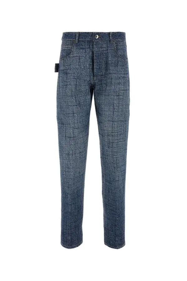 Bottega Veneta Textured Denim Trousers - Blue