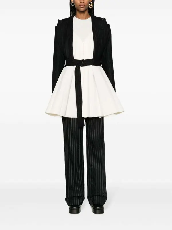 Sacai Striped Belted Jacket