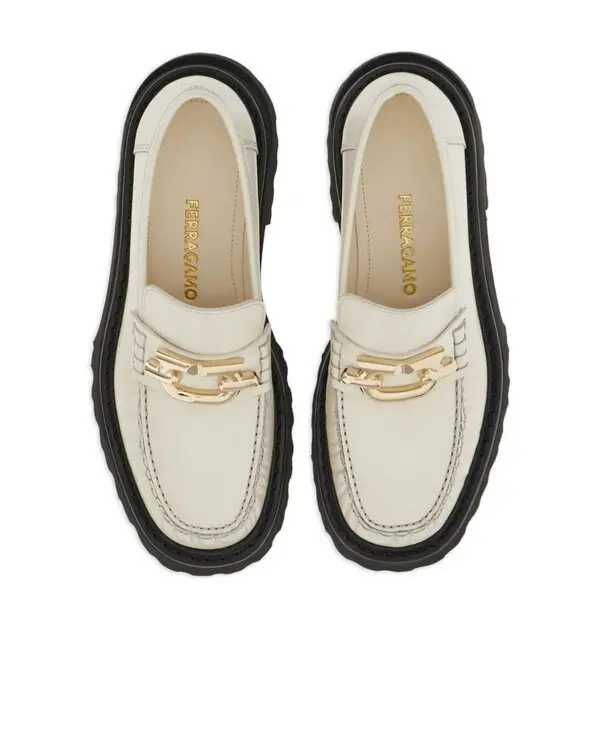 FERRAGAMO Loafers With Chain Detail