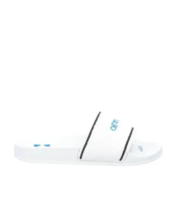 Off-White Logo Embroidered Slides - White