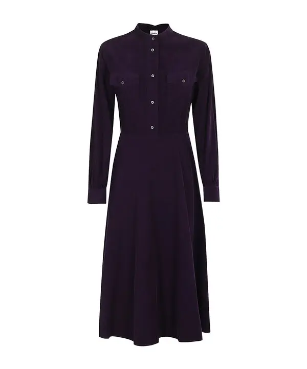 Aspesi Corduroy Cotton Shirt Dress - Black