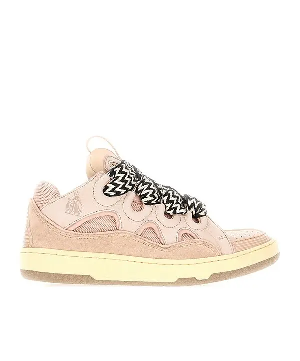 LANVIN Round-toe Sneakers With Breathable Mesh And Adjustable Laces - Nude