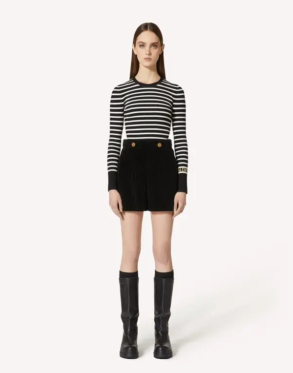 Red Valentino High Waist Corduroy Shorts